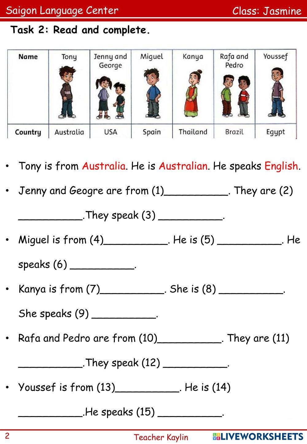 Jasmine 30/07 | Free Interactive Worksheets | 7789372