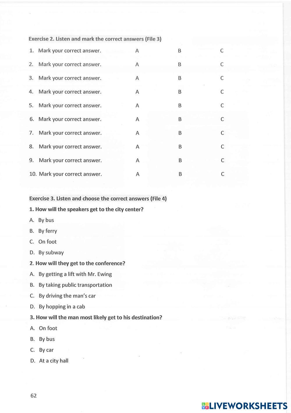 TOEIC B- HOMEWO… | Free Interactive Worksheets | 7790283
