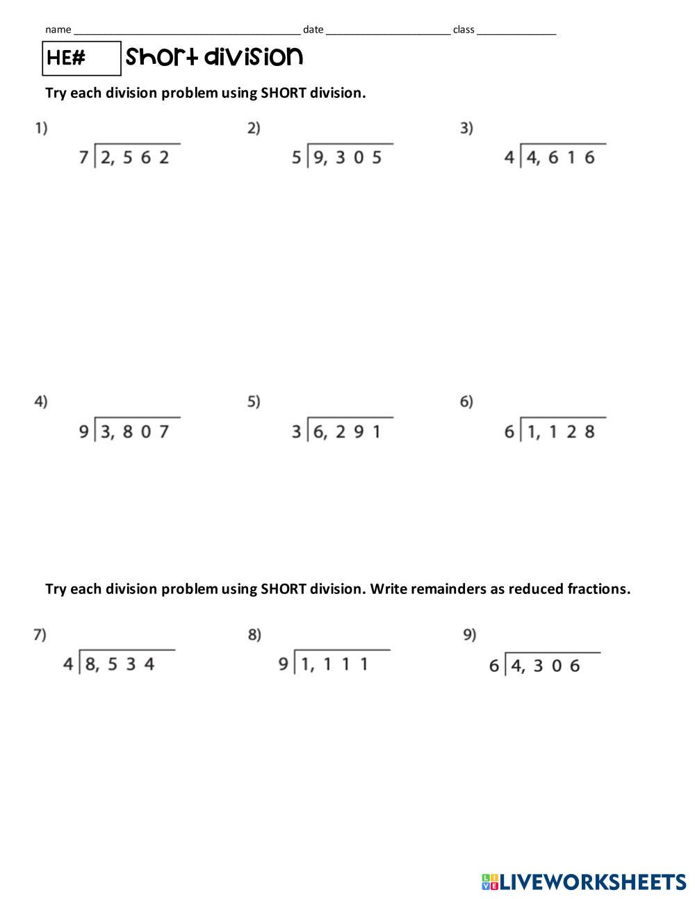 7791101 | Short Division | Jil Llewellyn