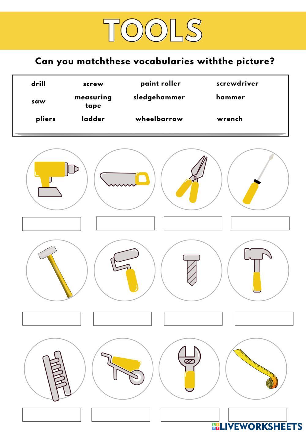 Unit 1 Tools | Onpreeya kawee | Live Worksheets