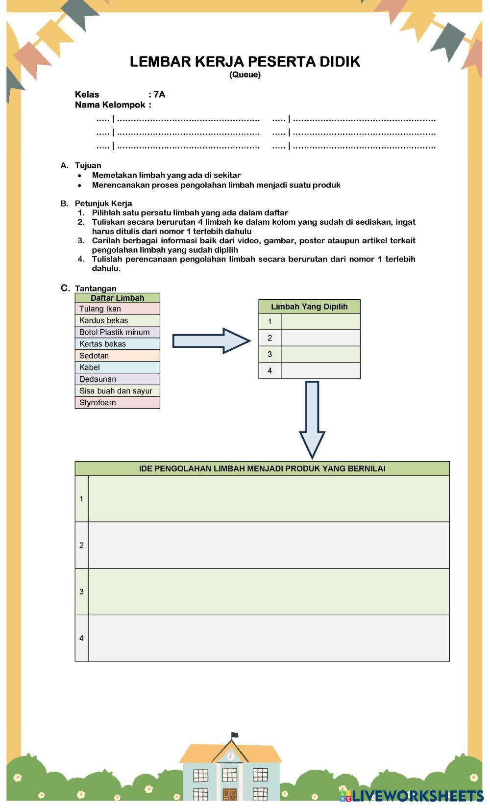 LKPD Queue | Free Interactive Worksheets | 7794630