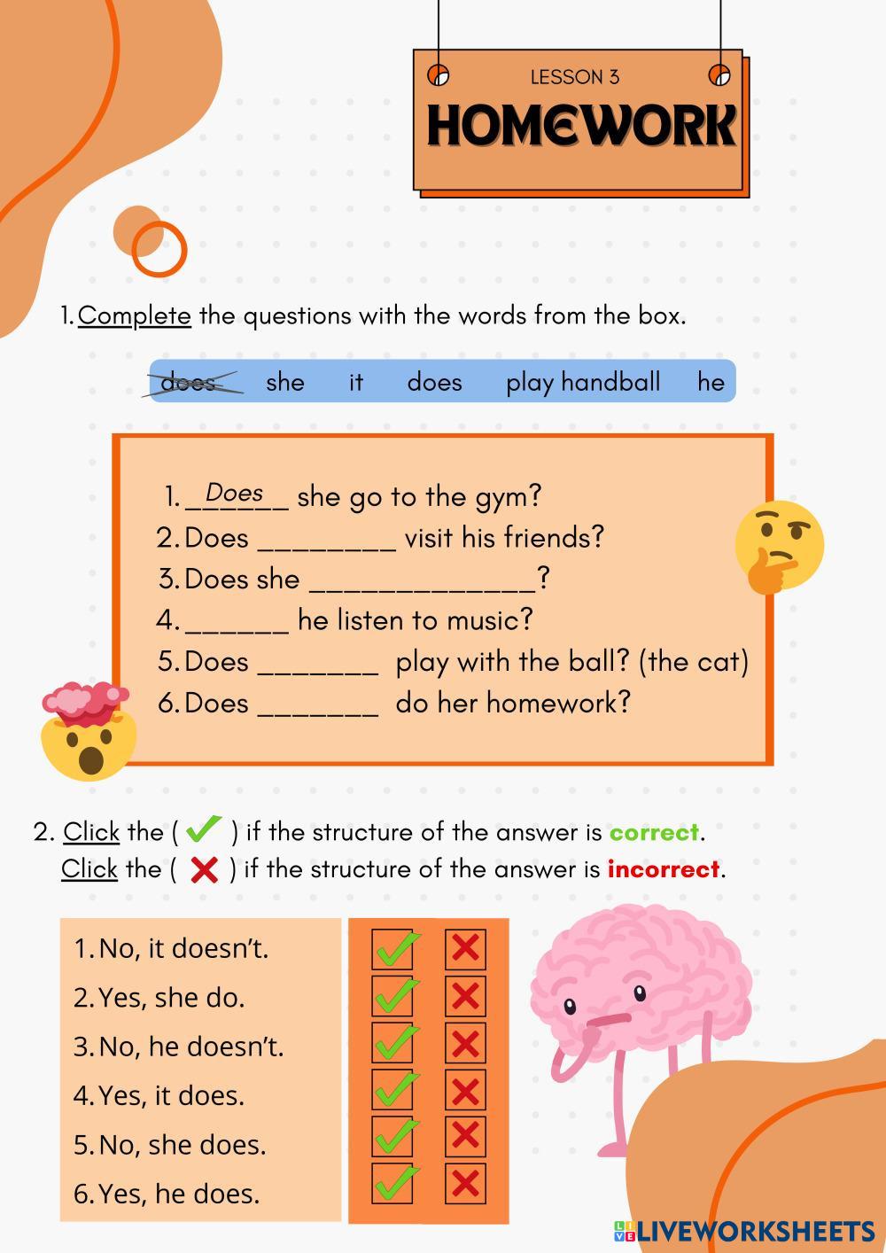 Homework 3. Pre… | Free Interactive Worksheets | 7777375