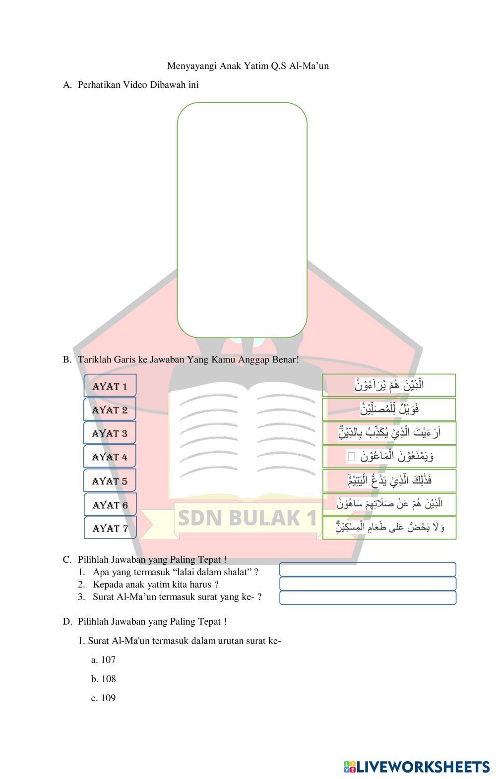 LKPD Surat Al-M… | Free Interactive Worksheets | 7799408
