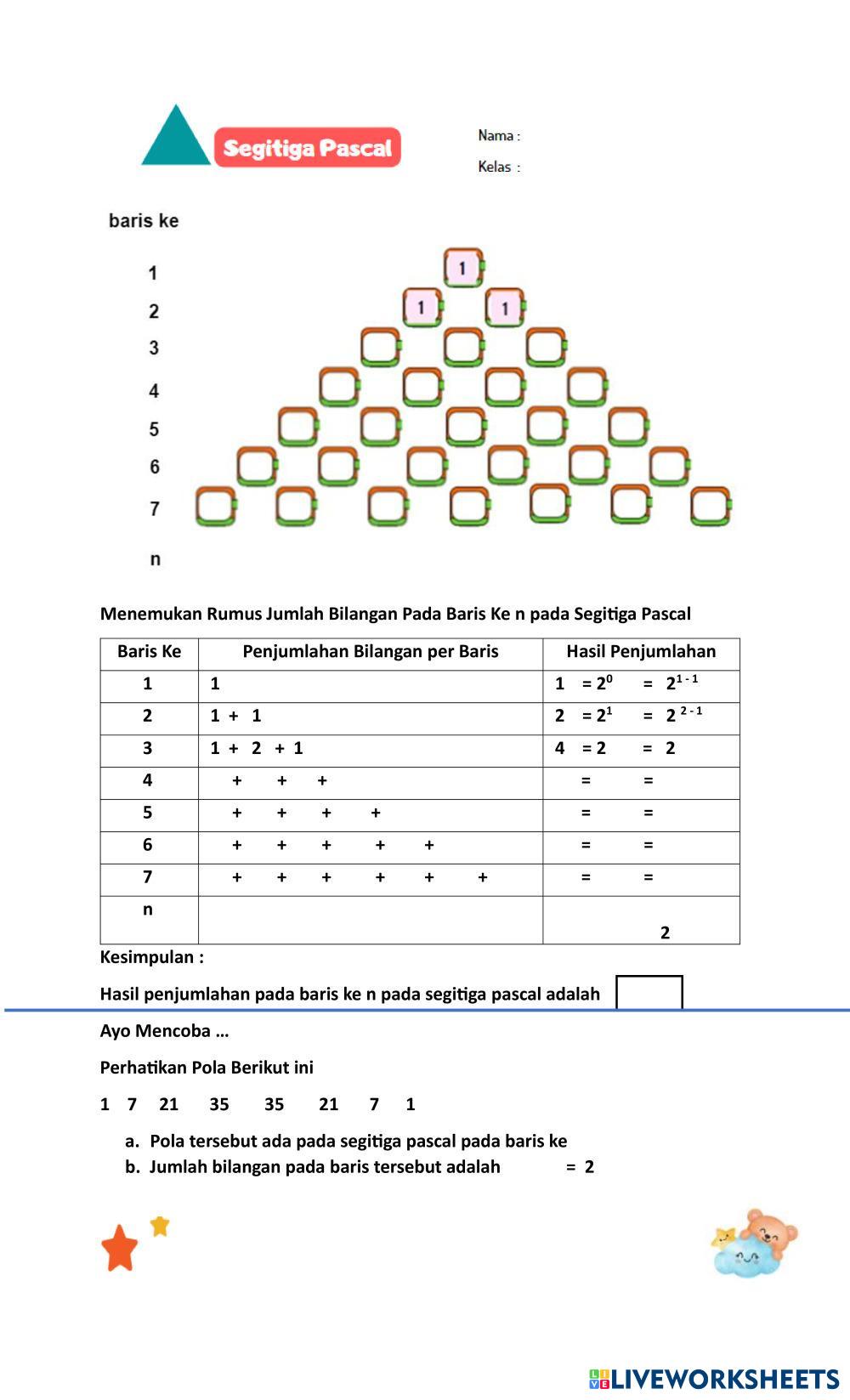POLA BILANGAN SEGITIGA PASCAL 7801069 | Yuli Syafitri