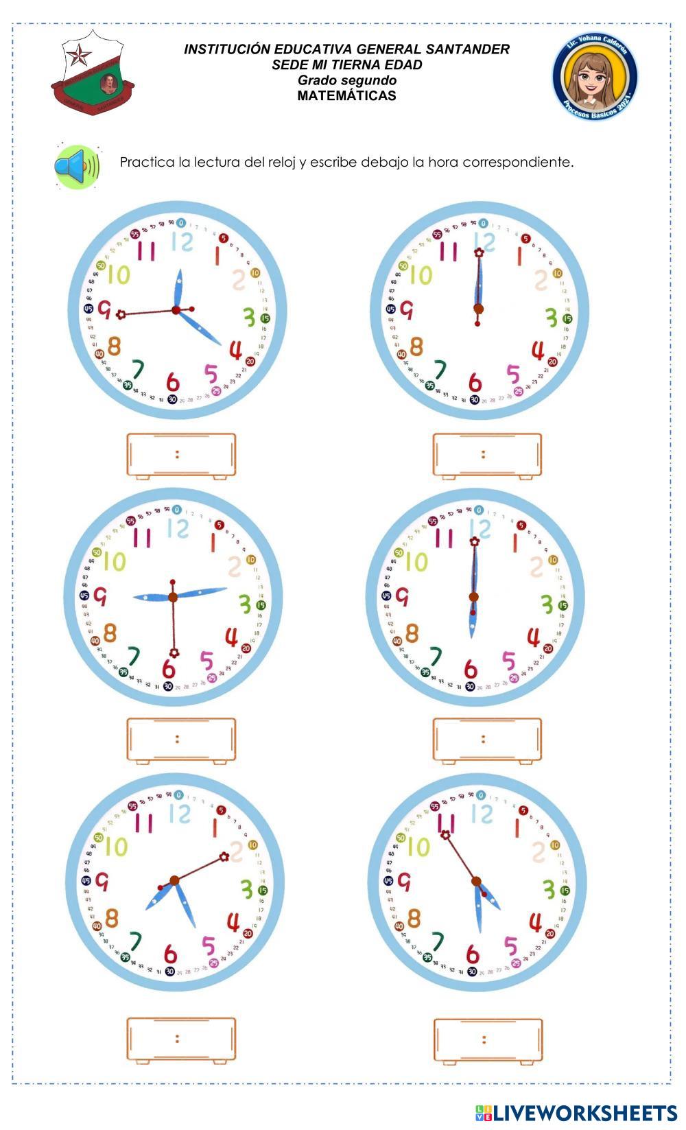 El reloj | Free Interactive Worksheets | 1199892