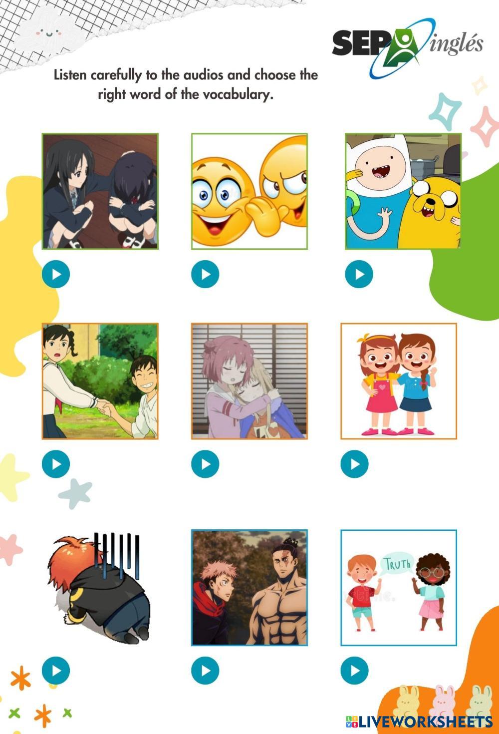 Friendship List… | Free Interactive Worksheets | 7802990