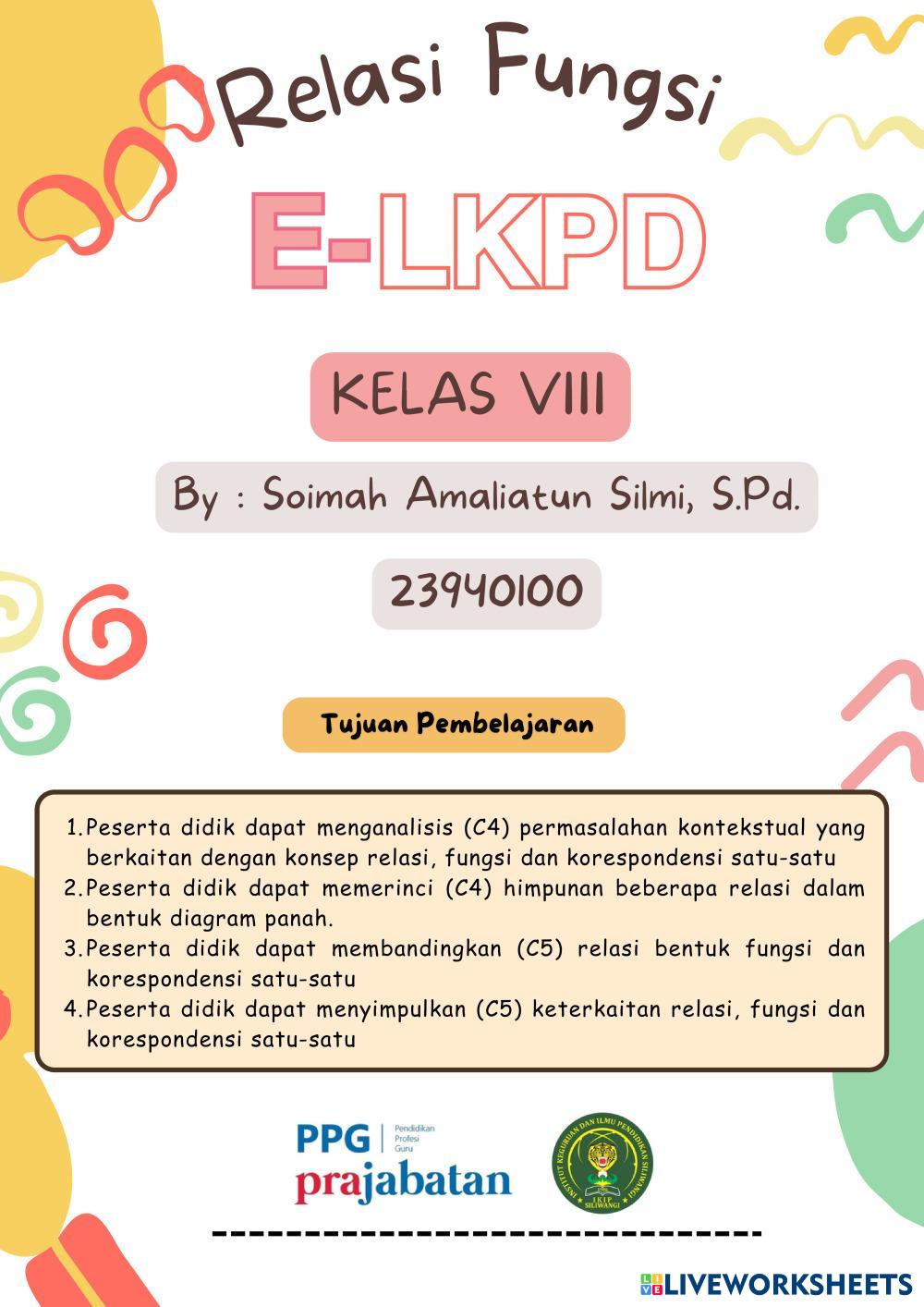 LKPD Relasi Fungsi 2 | Live Worksheets
