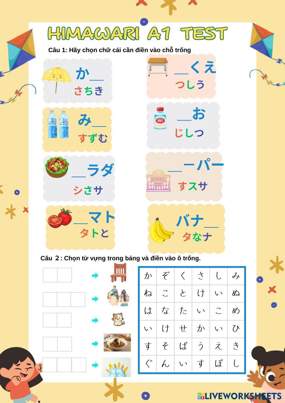 A1F TEST THÁNG … | Free Interactive Worksheets | 7814255