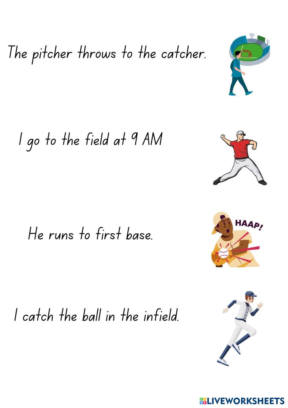 English basic verbs - baseball 7814253 | Valentina