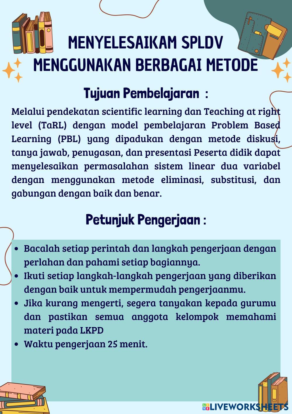 SPLDV | Free Interactive Worksheets | 7814666