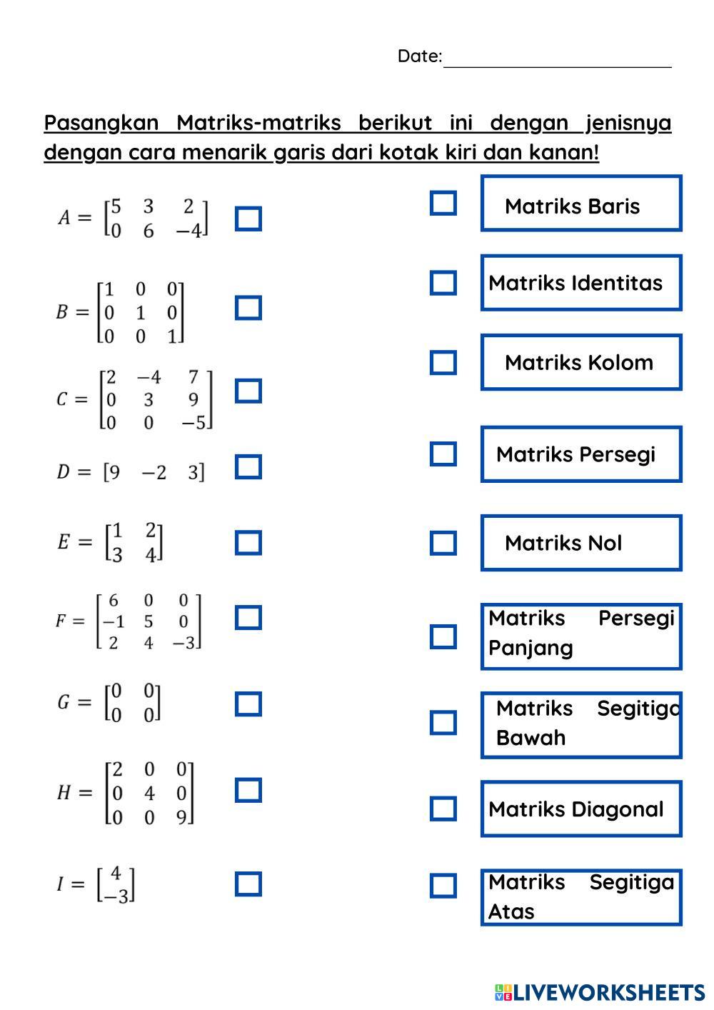 LKPD Matriks | Free Interactive Worksheets | 7818696