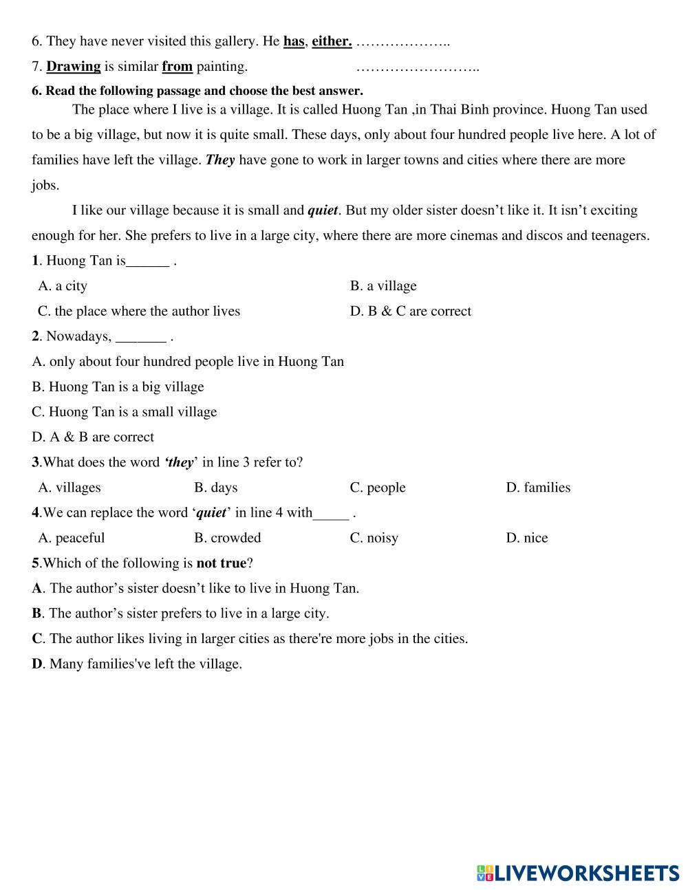 Too + Either | Free Interactive Worksheets | 7819795