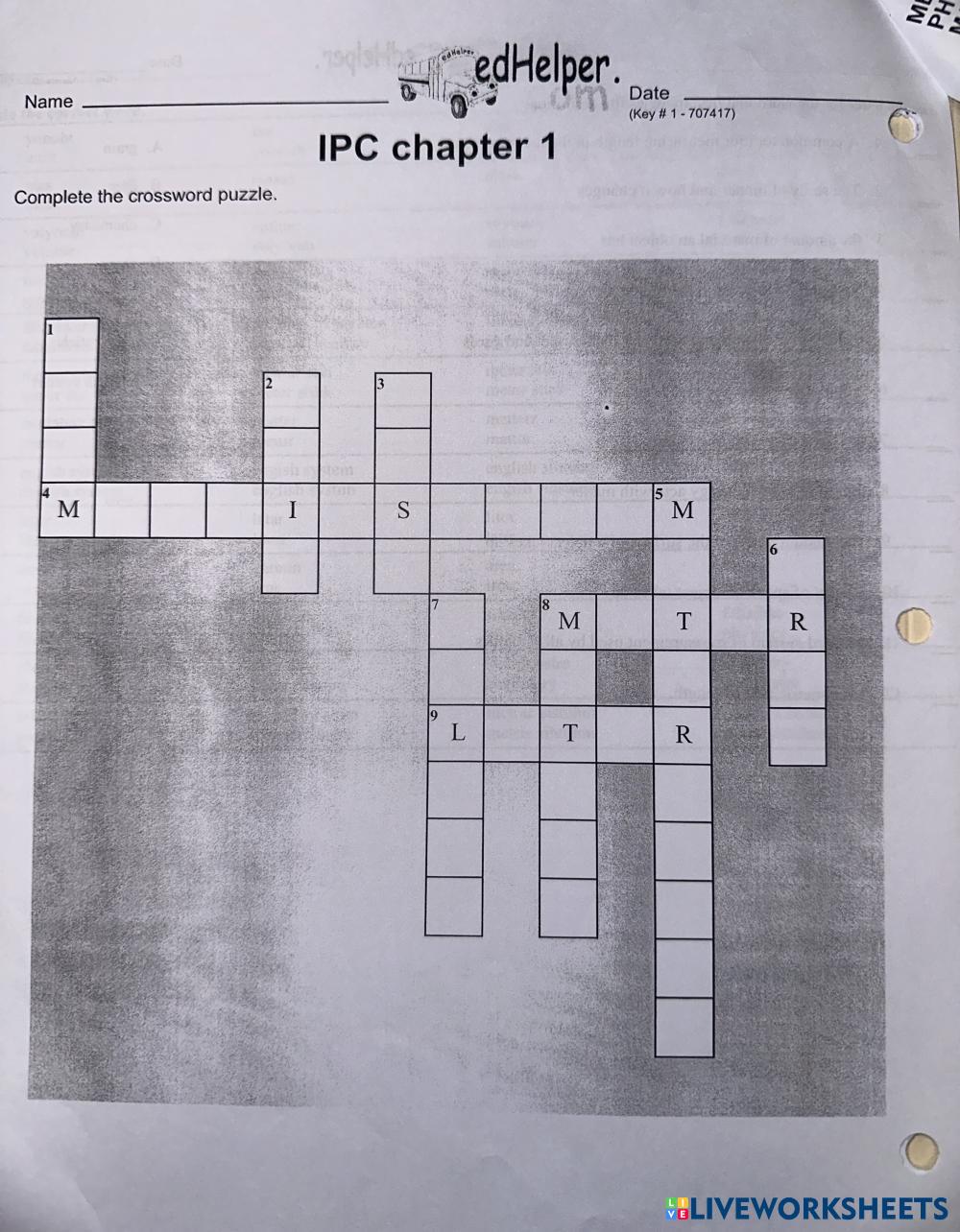 IPC Chapter 1 Crossword | Coach Todd Martin | Live
