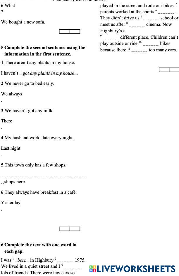 Speakout Elemen… | Free Interactive Worksheets | 7820938