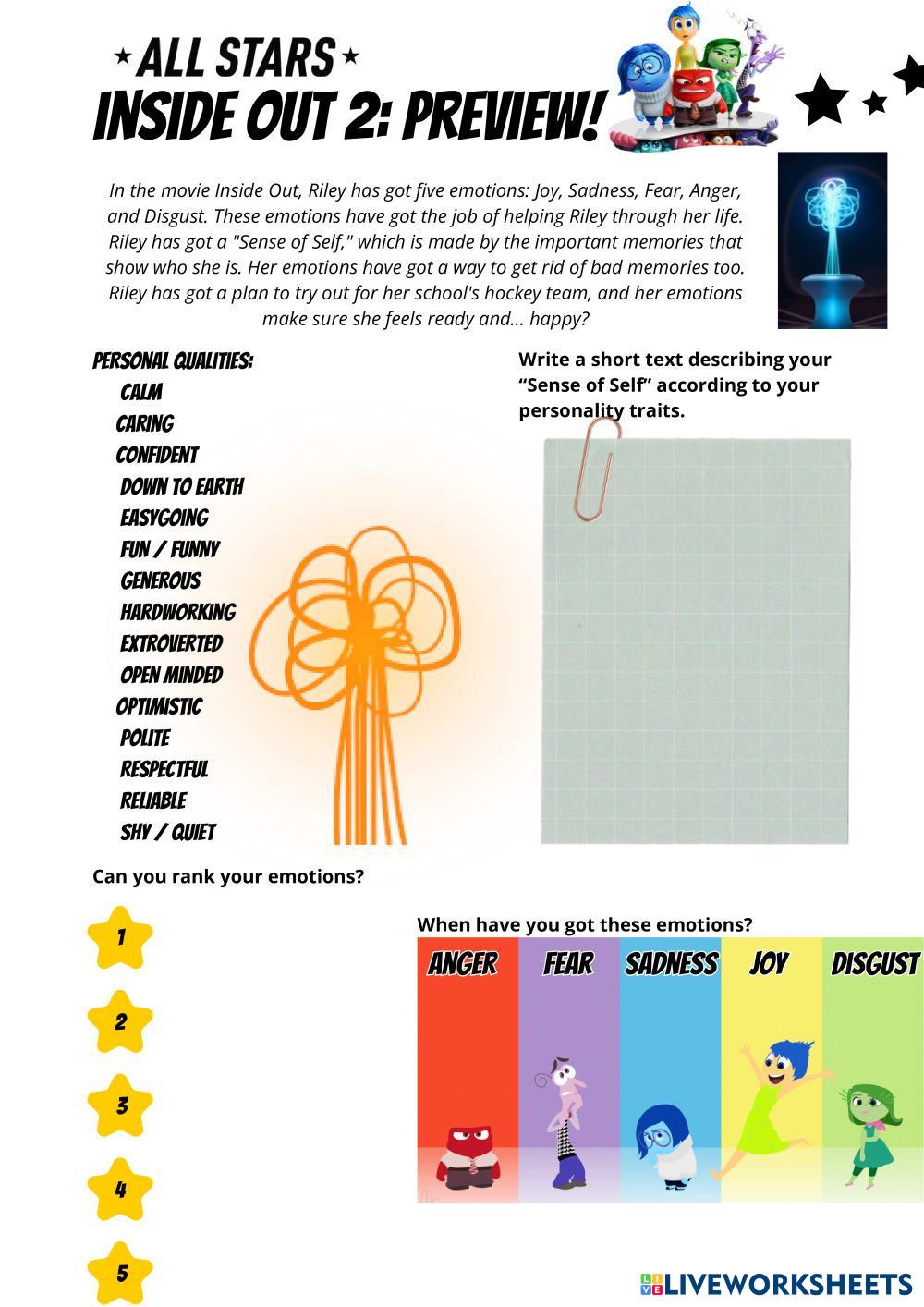 INSIDE OUT 2 PR… | Free Interactive Worksheets | 7821104