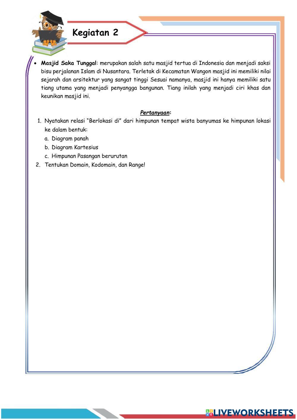 LKPD_Relasi & F… | Free Interactive Worksheets | 7821274