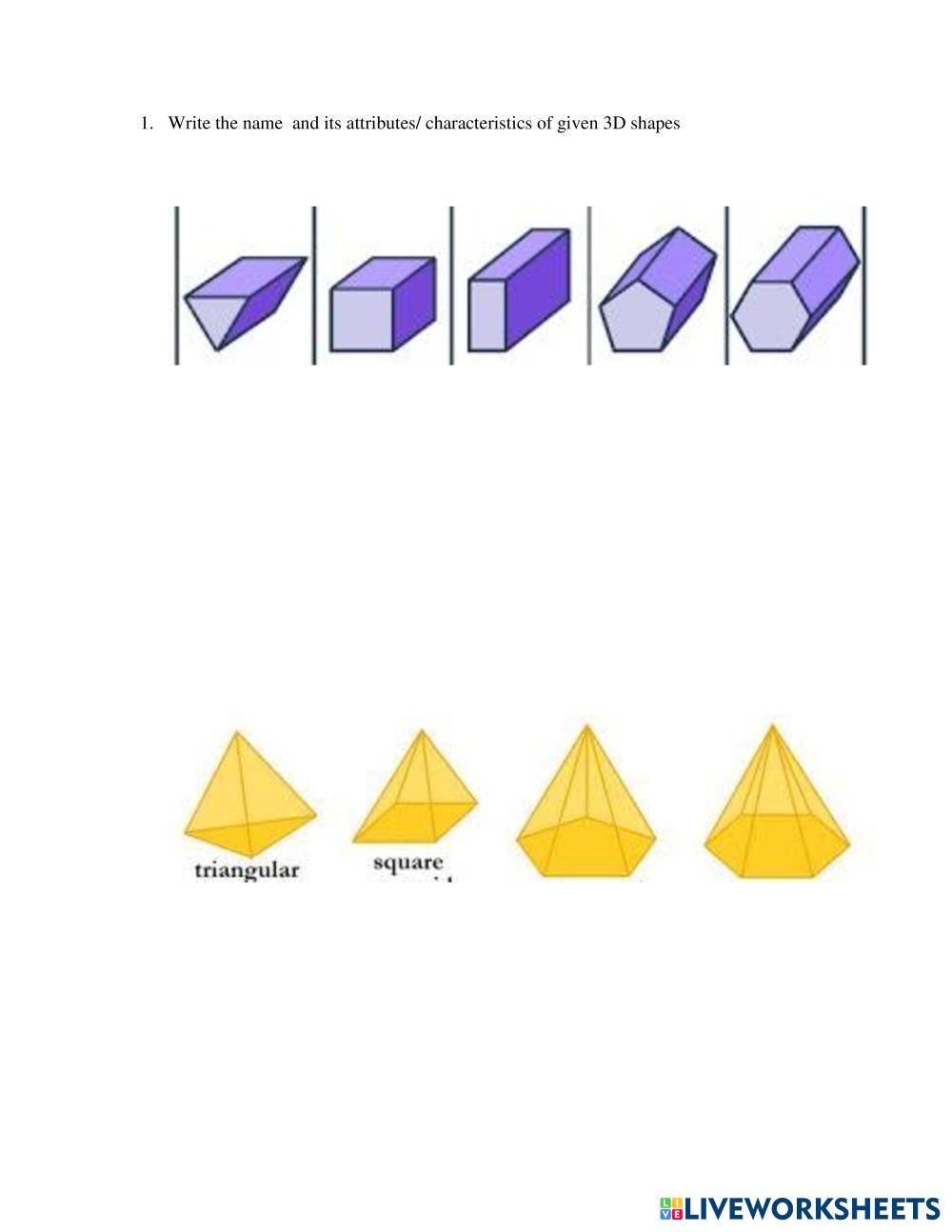 Prism and Pyram… | Free Interactive Worksheets | 7824149