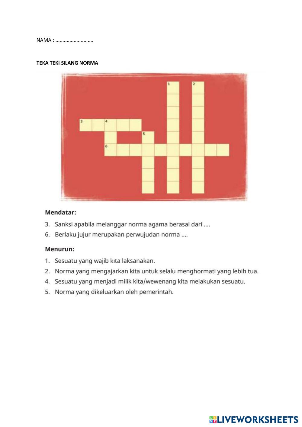 TTS NORMA | Free Interactive Worksheets | 7824998