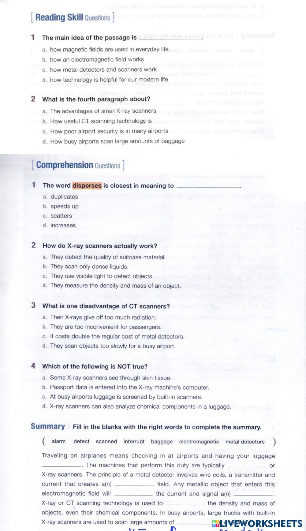 Reading Skill 1… | Free Interactive Worksheets | 7825292