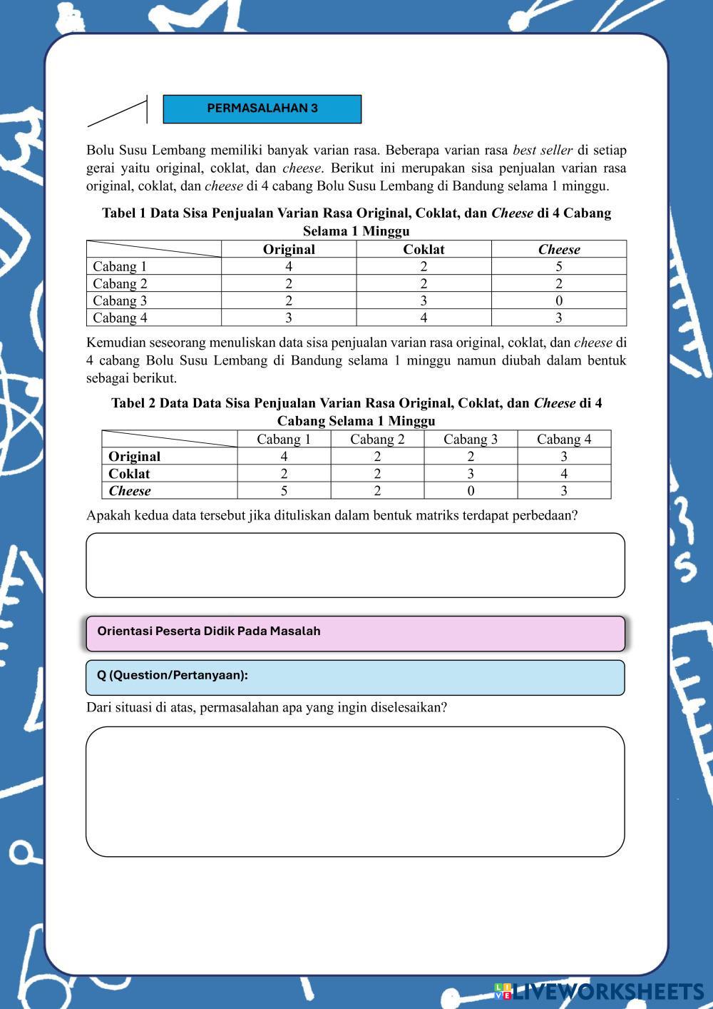 LKPD Matriks | Free Interactive Worksheets | 7828630