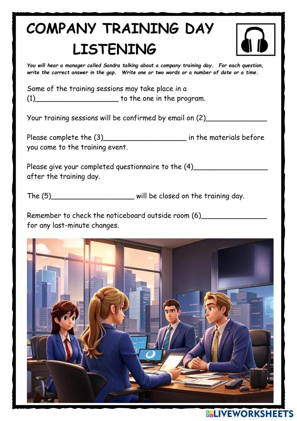 Company Training Day B1 Jobs Work Occupations 7830932