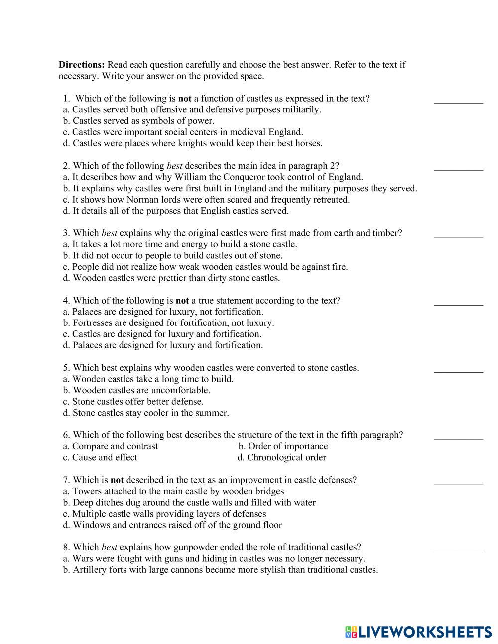 M4 Reading test… | Free Interactive Worksheets | 7832415