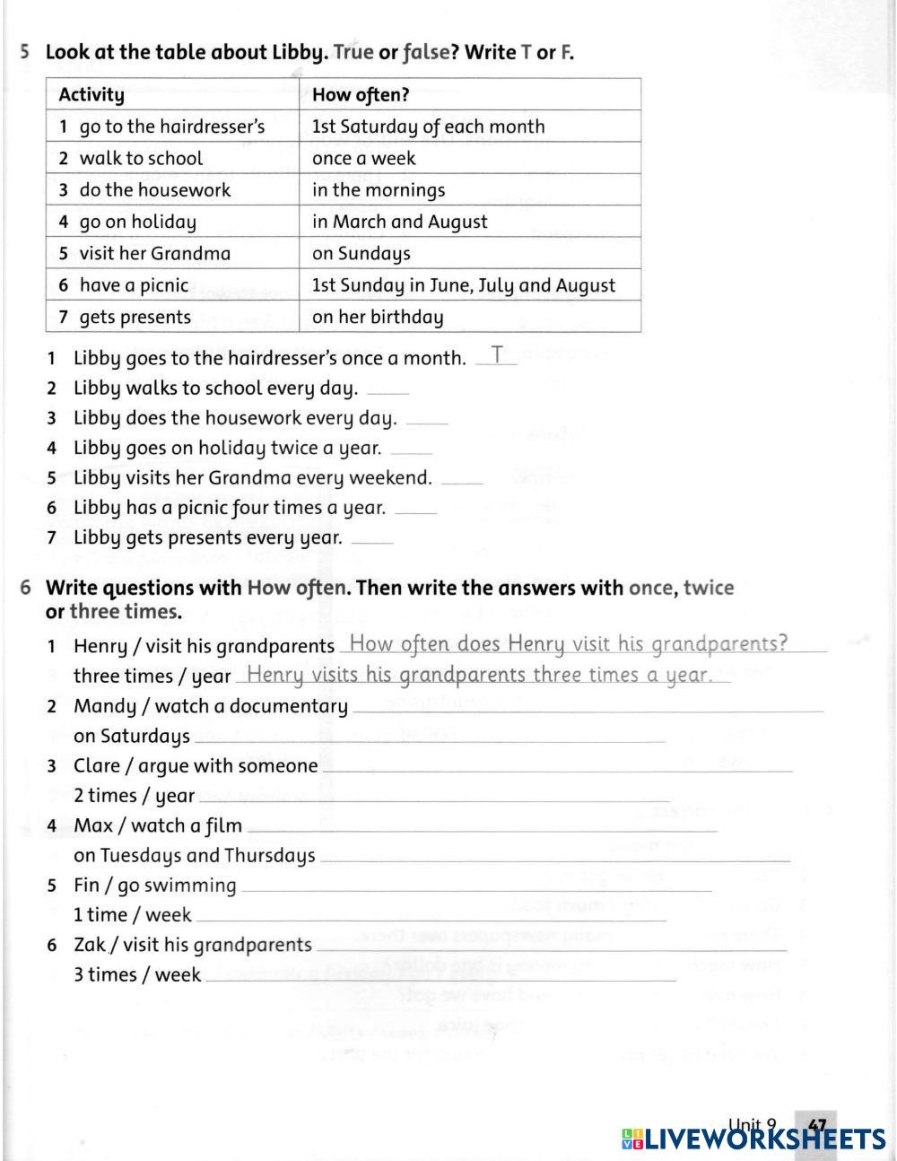 Grammar Unit 9 … | Free Interactive Worksheets | 7832623