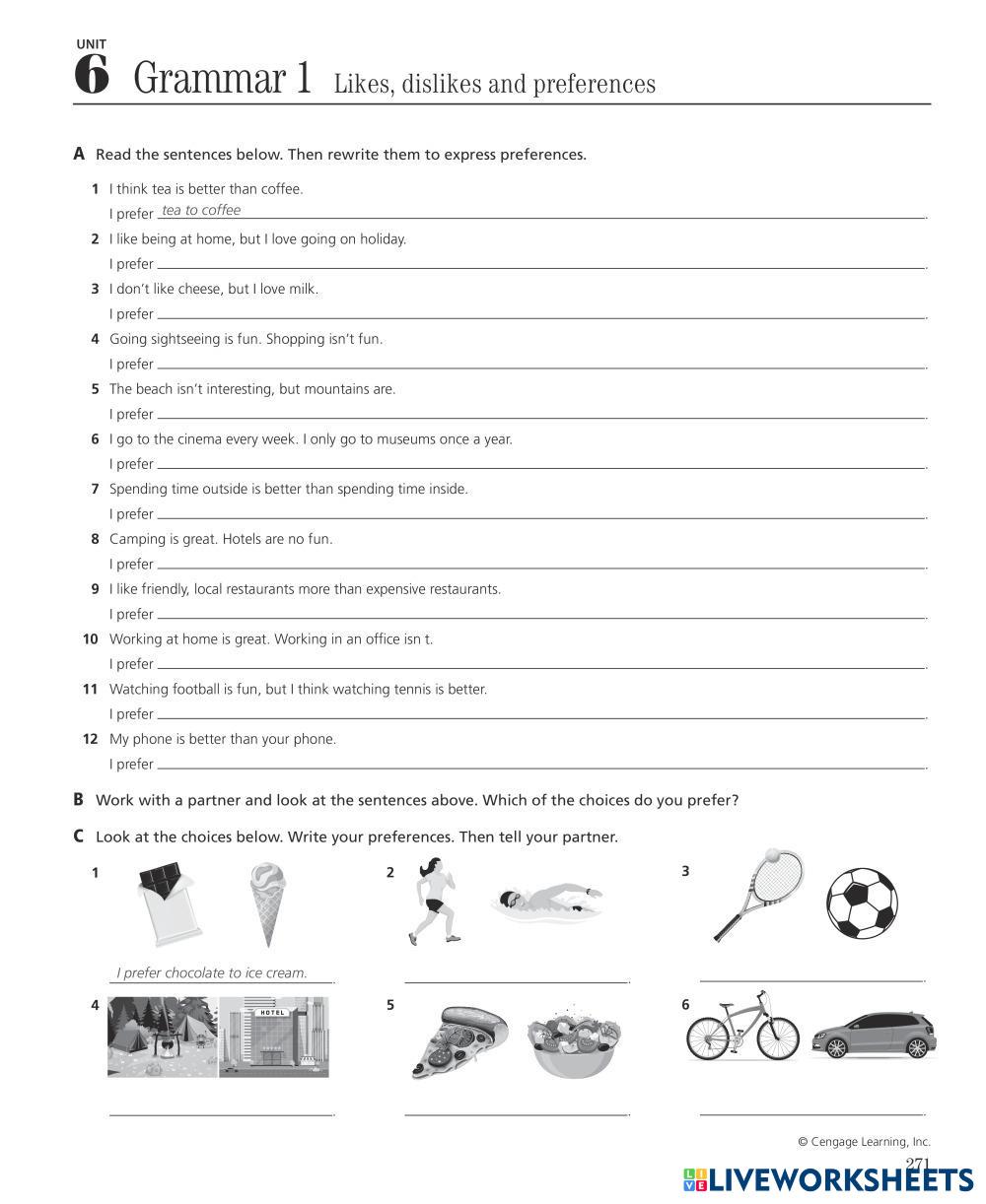 Likes, dislikes… | Free Interactive Worksheets | 7835747