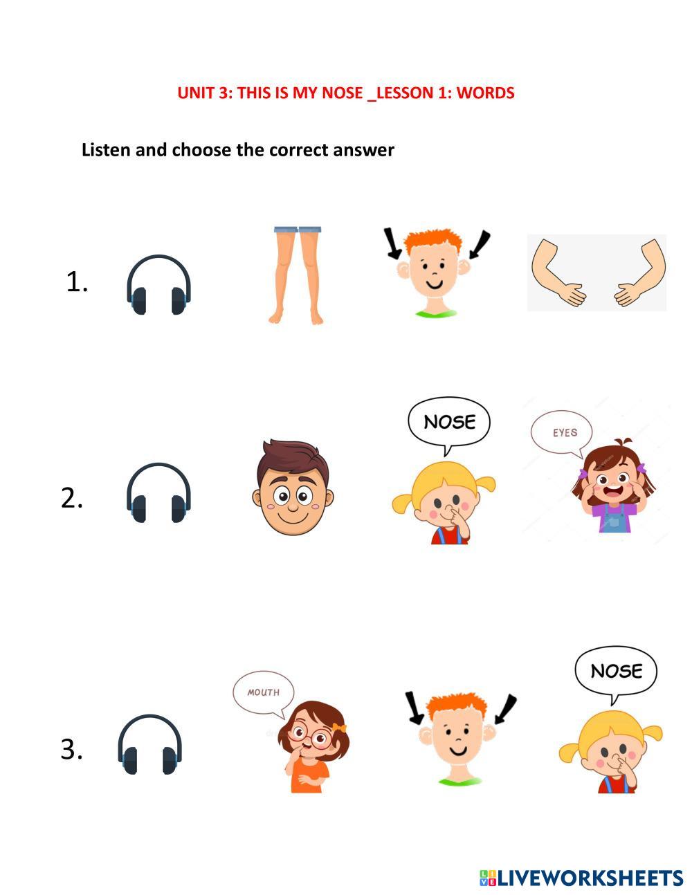 7836232 | Unit 3: This is my nose _Lesson 1: Words