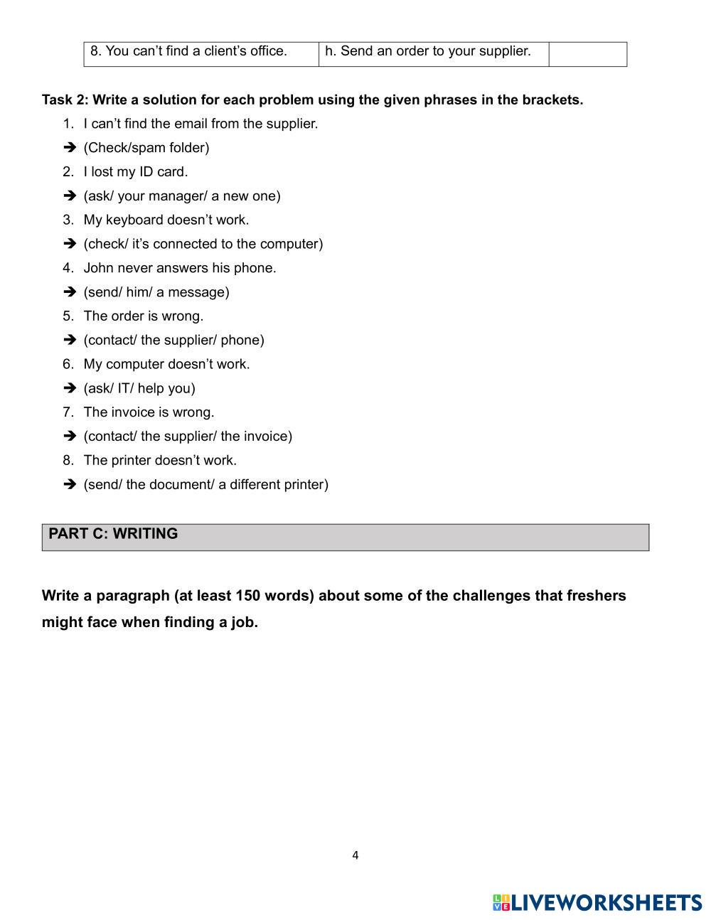 Progress test 5 | Free Interactive Worksheets | 7846163