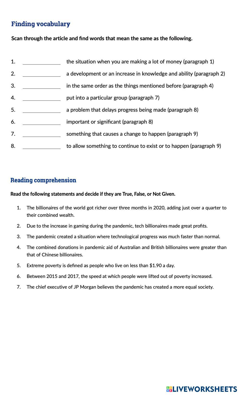 Prosperity in c… | Free Interactive Worksheets | 7846733