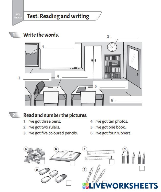 Test 1: Reading… | Free Interactive Worksheets | 7849439