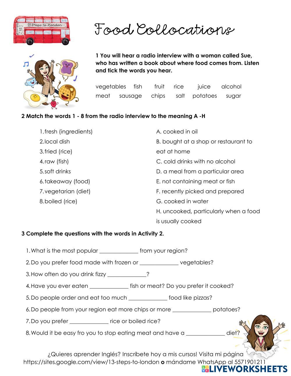 Food Collocations 7849720 | Andy AcMe | Live Worksheets