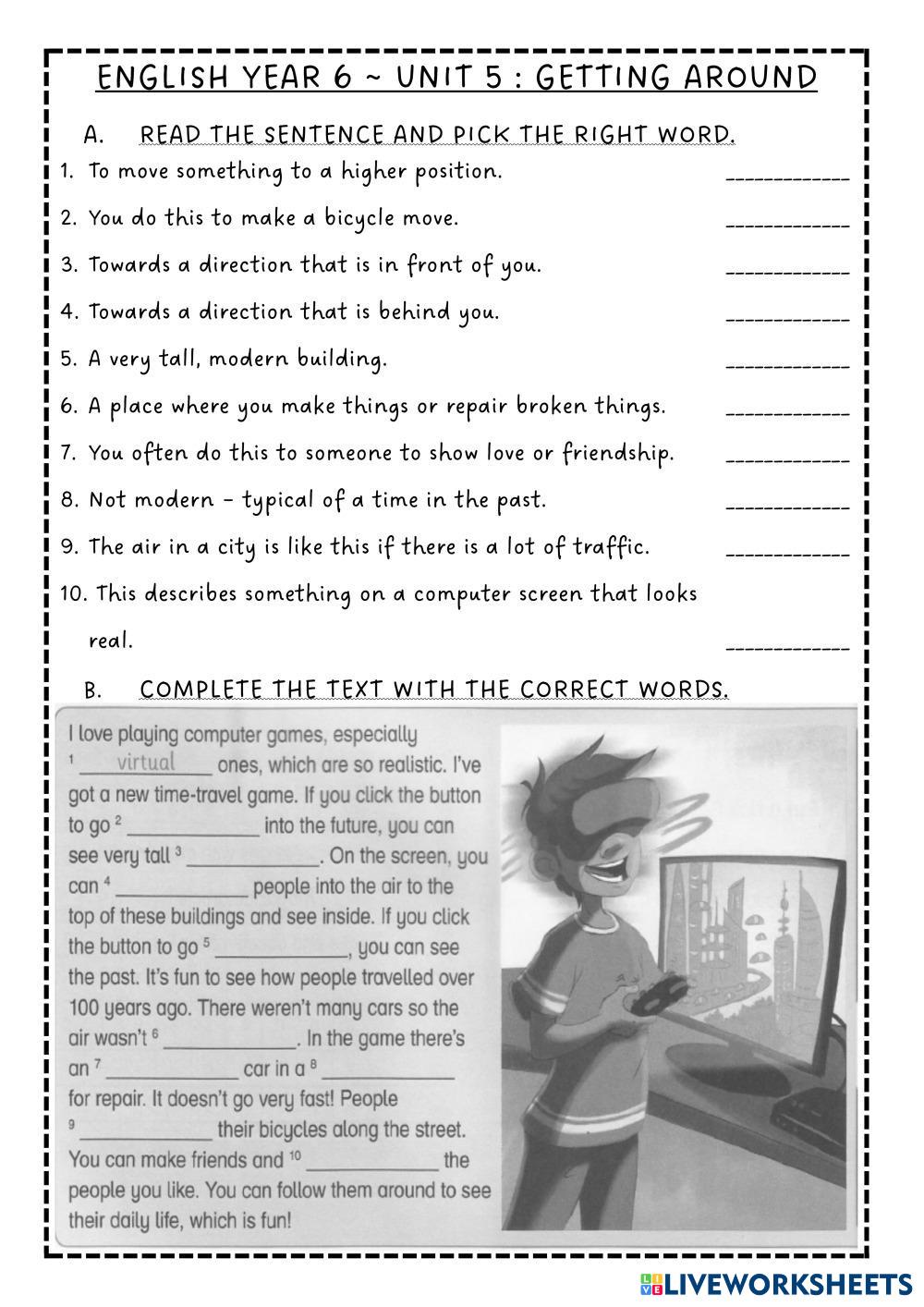 English Year 6 … | Free Interactive Worksheets | 7849915