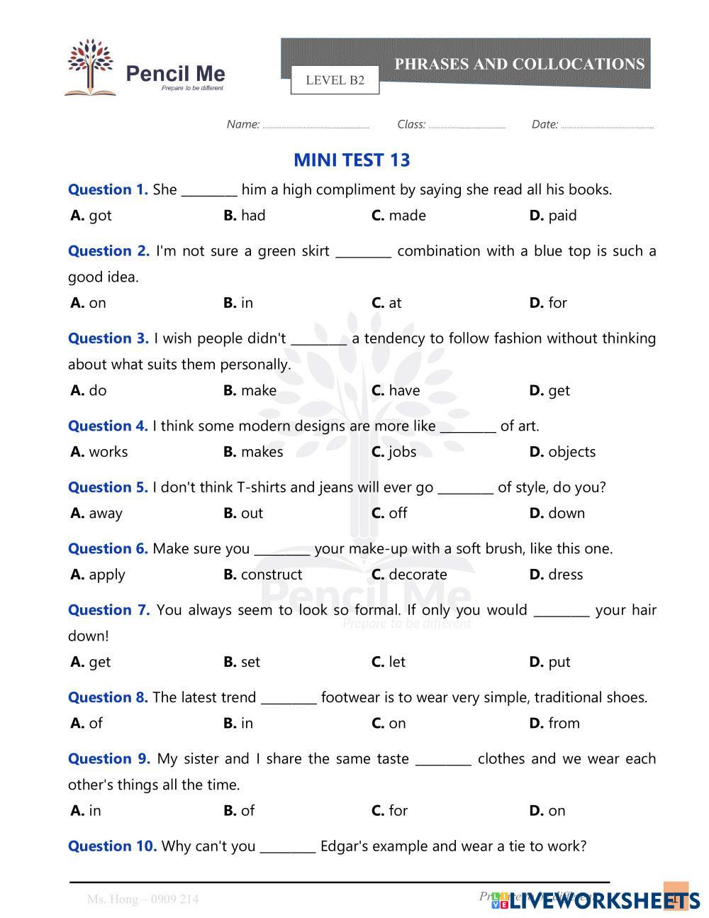 B2_Phrases and … | Free Interactive Worksheets | 7851746