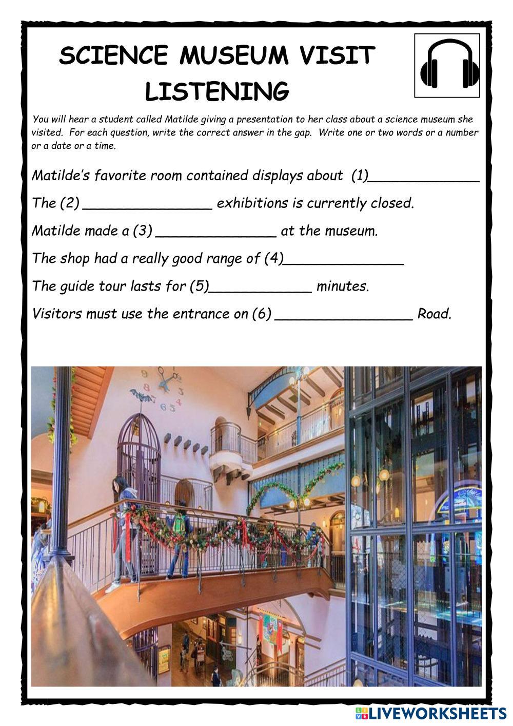 Science Museum … | Free Interactive Worksheets | 7854363