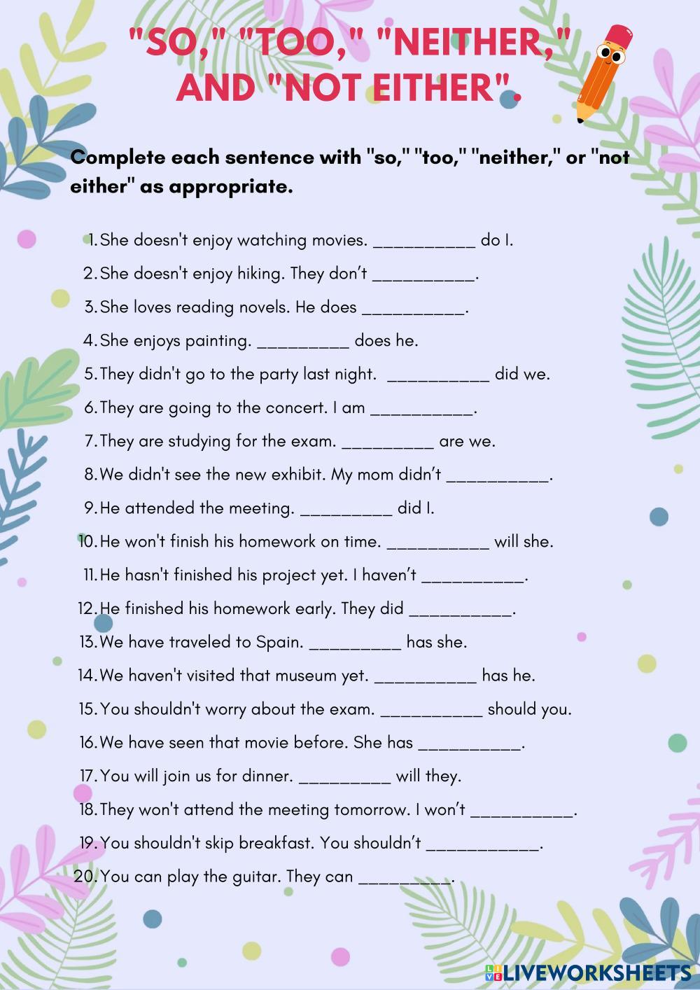 7856240 | EITHER, NEITHER, SOO AND TOO | mccorrales