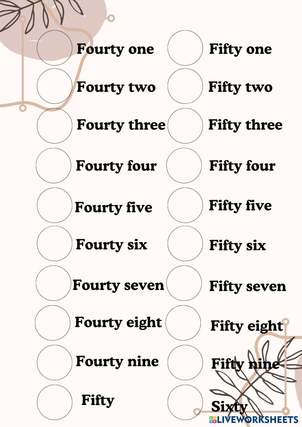 Numbers 1 to 100 7856436 | Yanira Raquel Pineda Molina