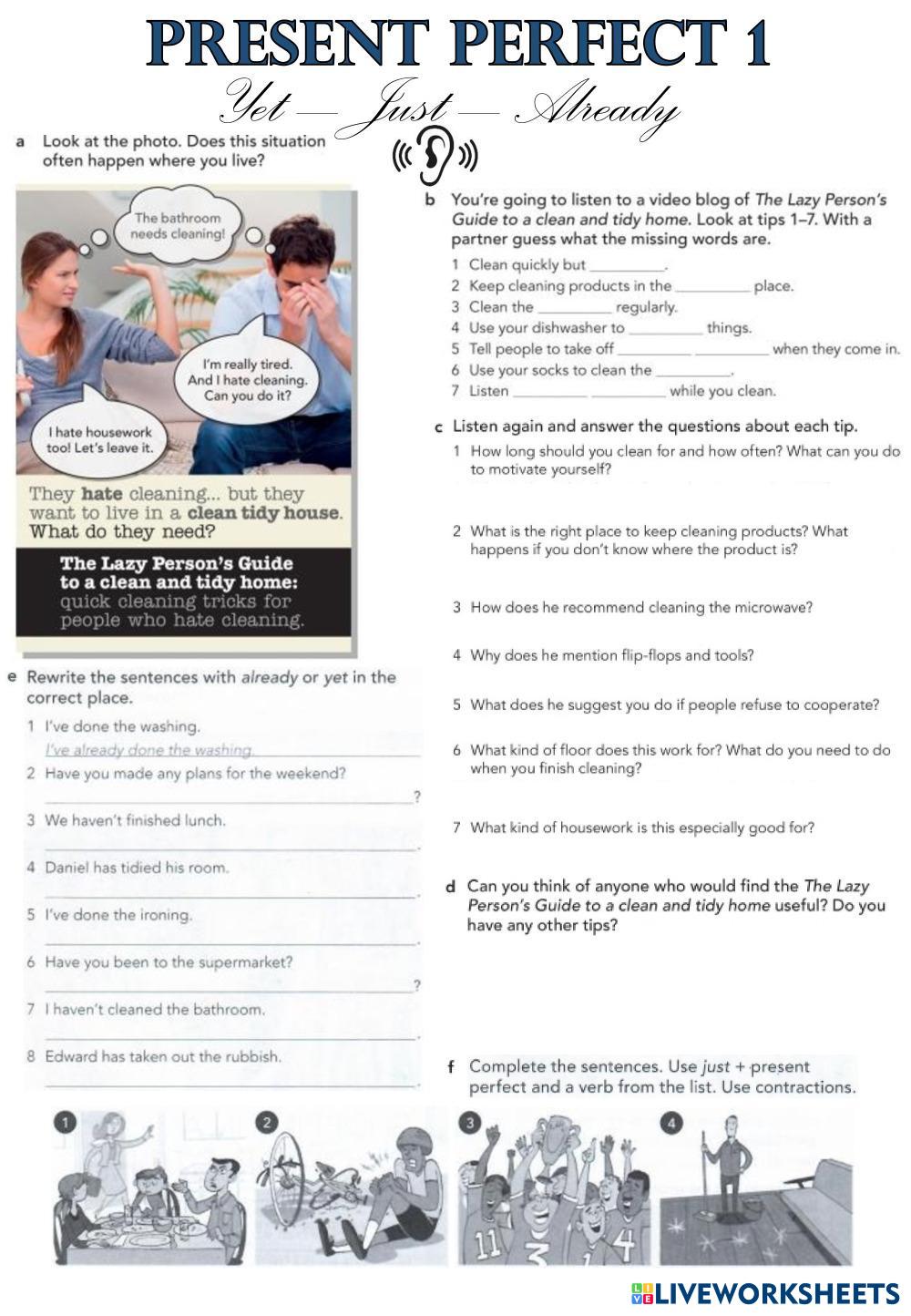 Present Perfect… | Free Interactive Worksheets | 7858723