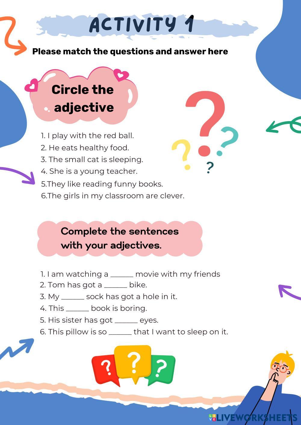 Adjective | Free Interactive Worksheets | 7860015