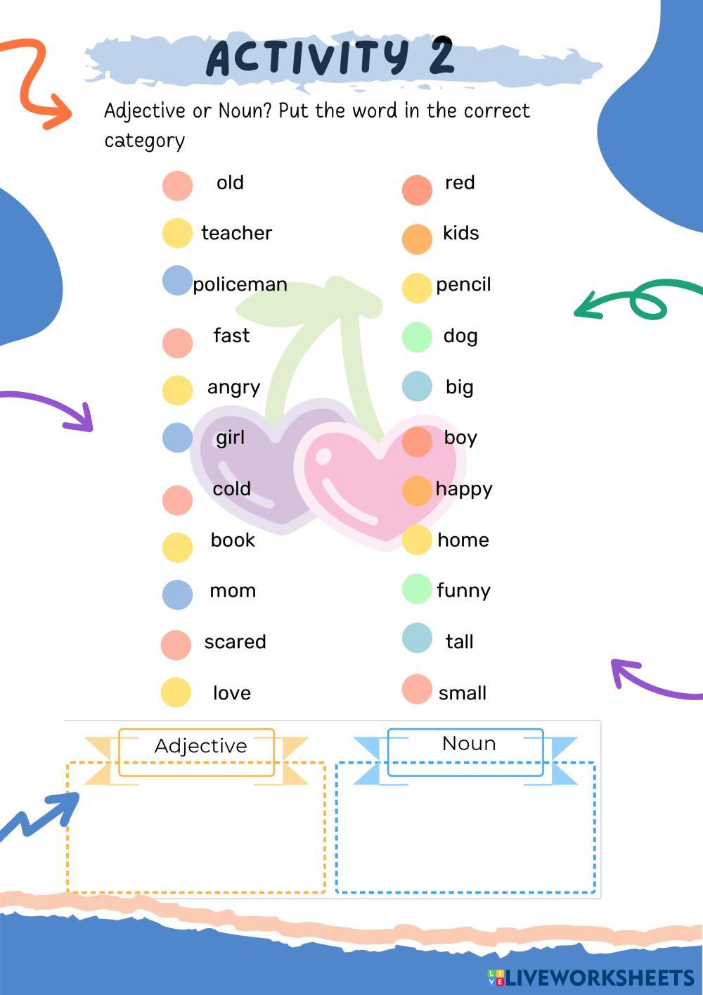 Adjective | Free Interactive Worksheets | 7860015