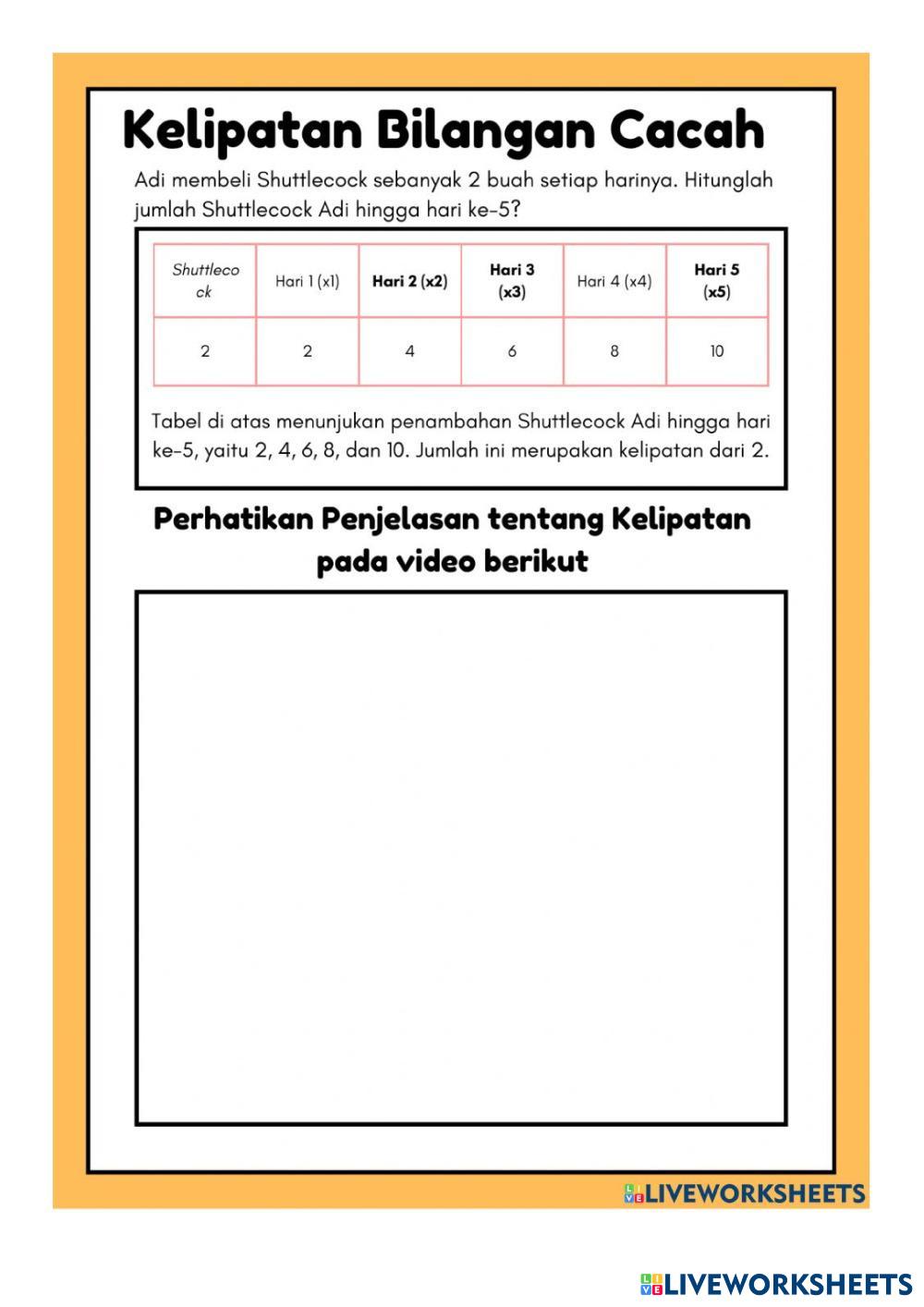 LKPD Kelipatan … | Free Interactive Worksheets | 7861404