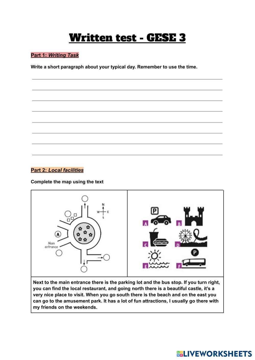 GESE 3 - Writte… | Free Interactive Worksheets | 7866058