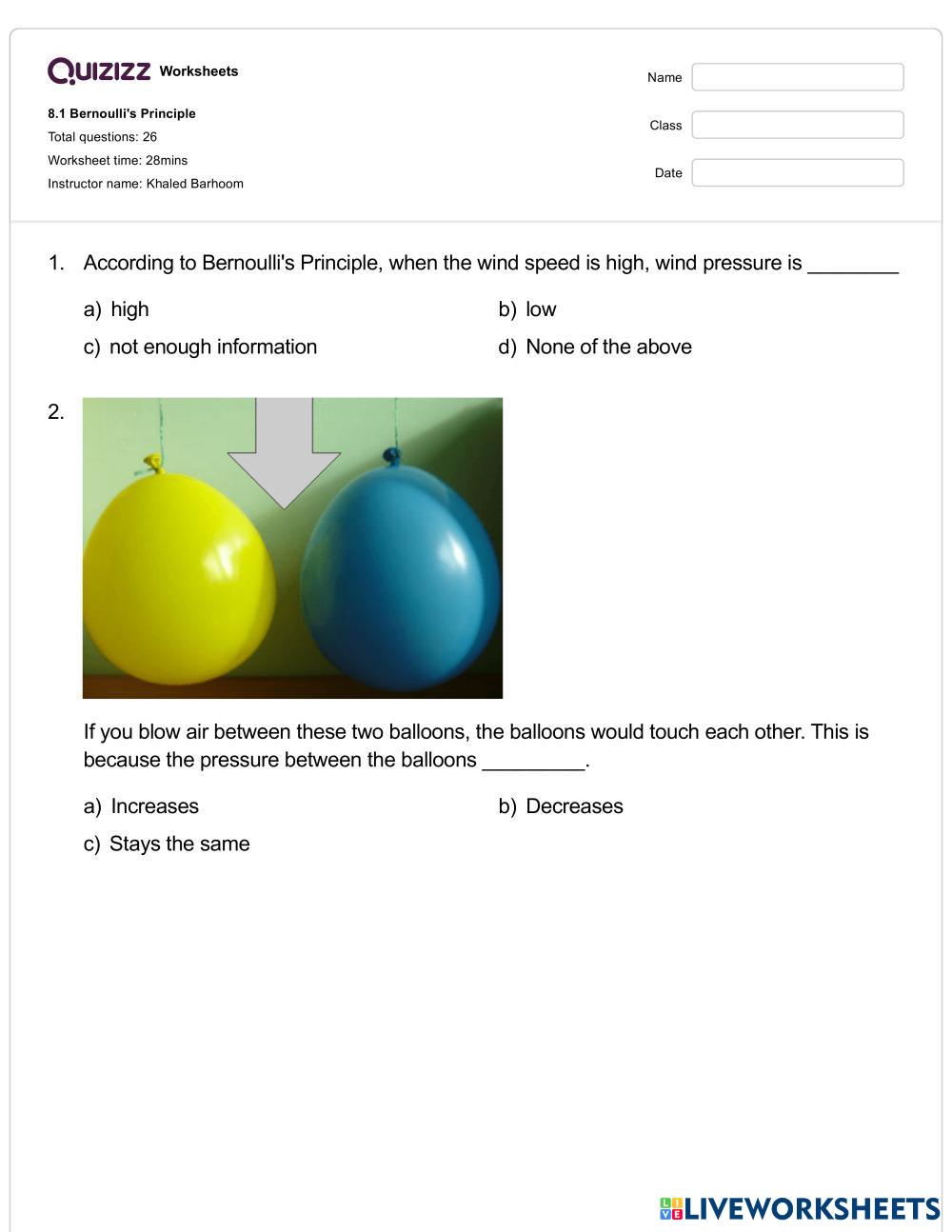 7868008 | Bernoulli's Principle | kh | LiveWorksheets