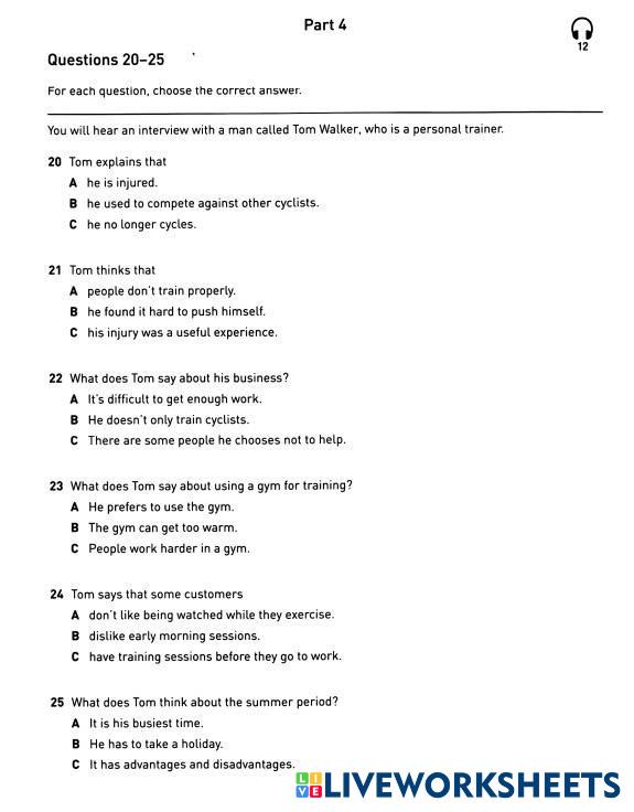 COLLINS B1 PREL… | Free Interactive Worksheets | 7868207