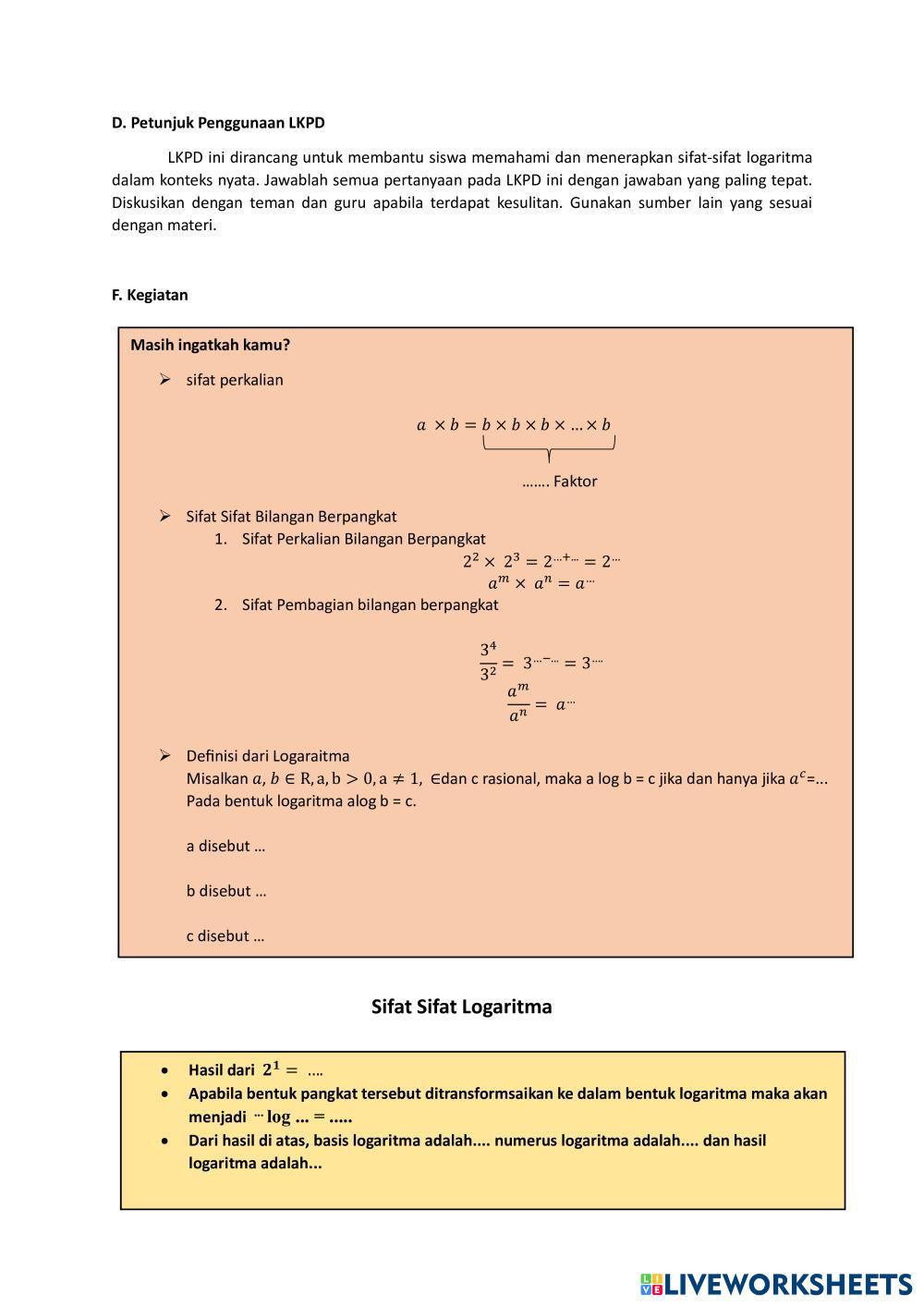 LKPD SIFAT SIFA… | Free Interactive Worksheets | 7869898