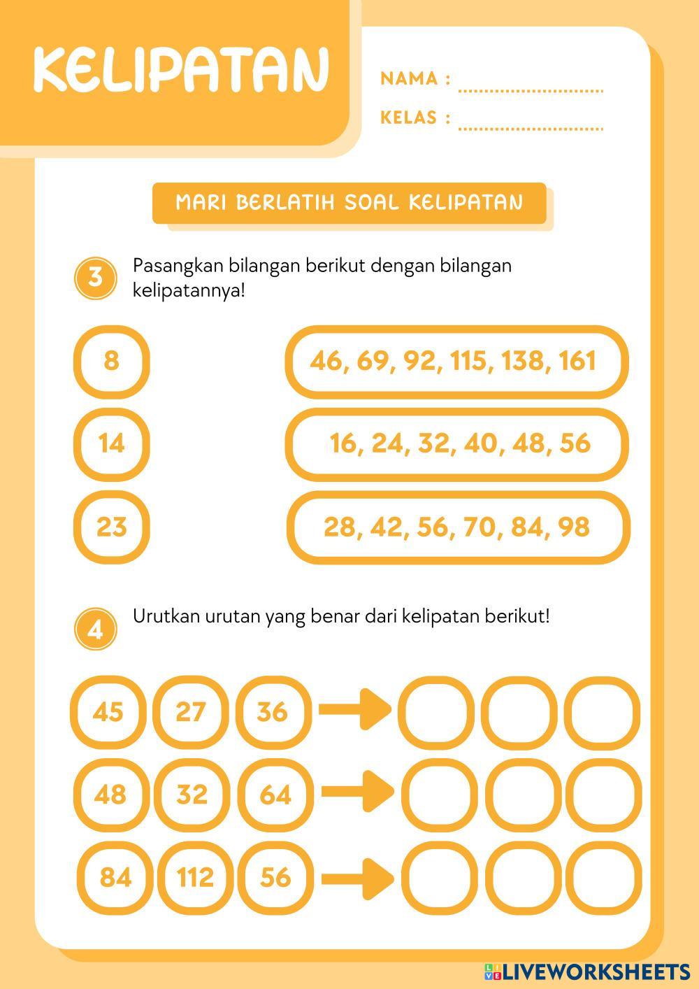 LKPD KELIPATAN … | Free Interactive Worksheets | 7996395