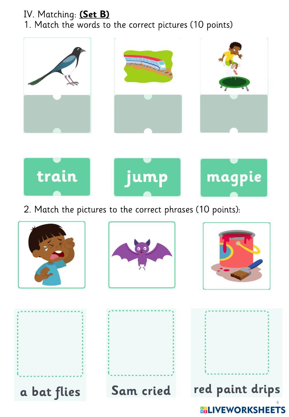 PHONICS B - MID… | Free Interactive Worksheets | 7996926