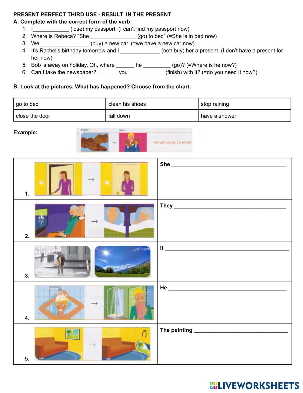 Present Perfect… | Free Interactive Worksheets | 7998650