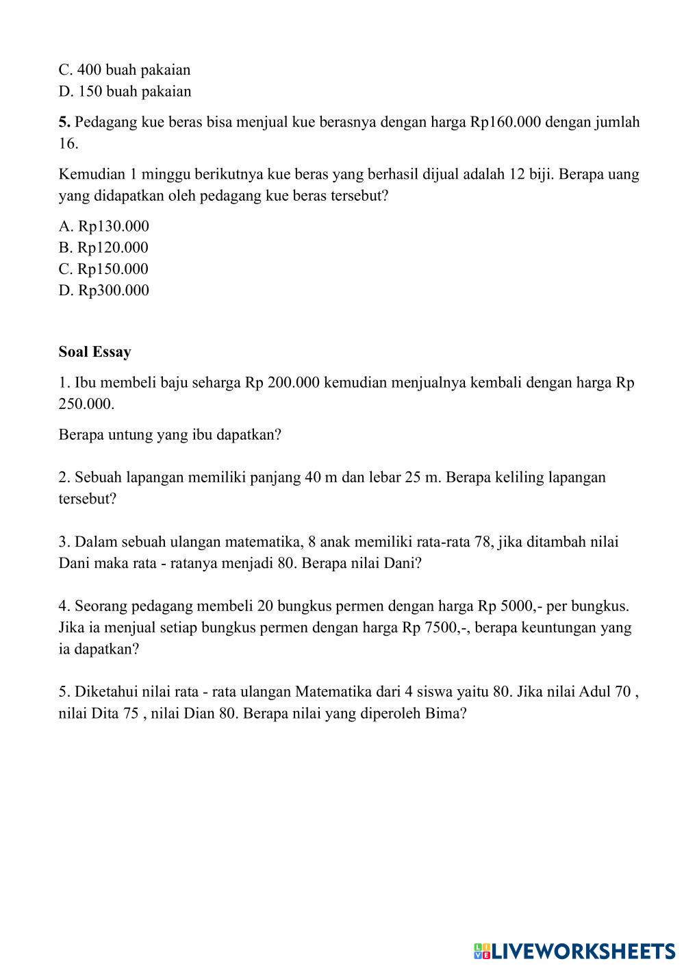 7999812 | Soal UTS Matematika SMP | Risa Regitania